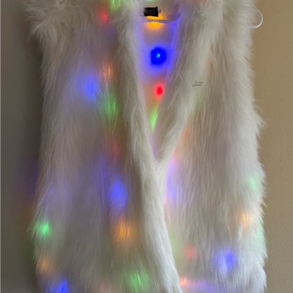 Other | Furry Light Up Vest With Hood And Ears | Poshmark